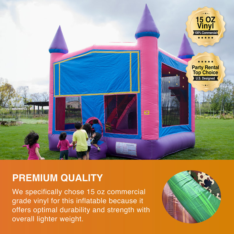 JumpOrange Princess Bounce House for Kids and Adults (with Blower), Outdoor Indoor Inflatable ...
